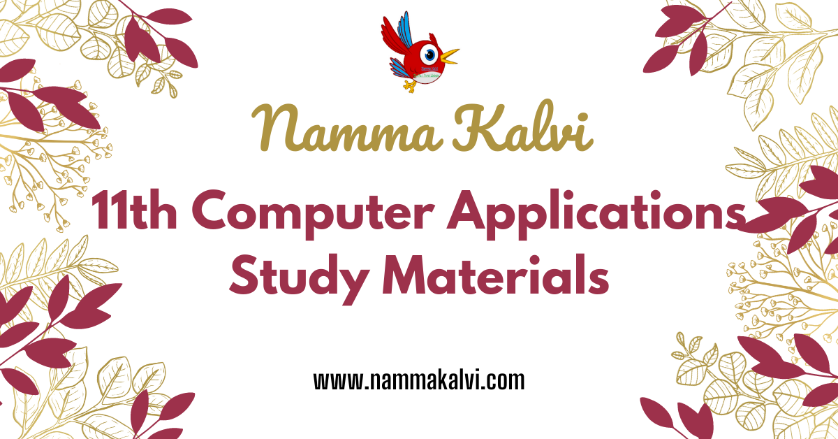 11th Computer Applications Guides - Namma Kalvi